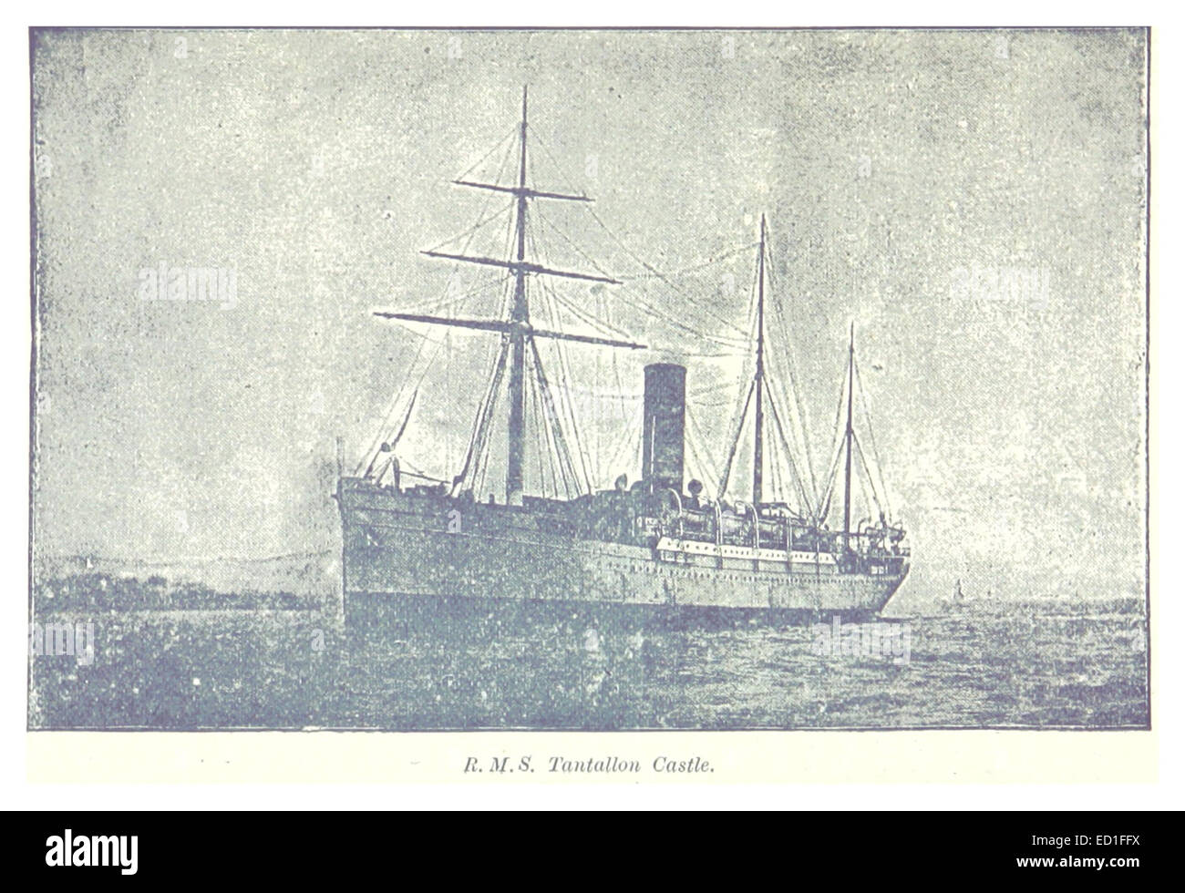 This 1896 illustration by Salmond depicts the RMS Tantallon Castle, a ...