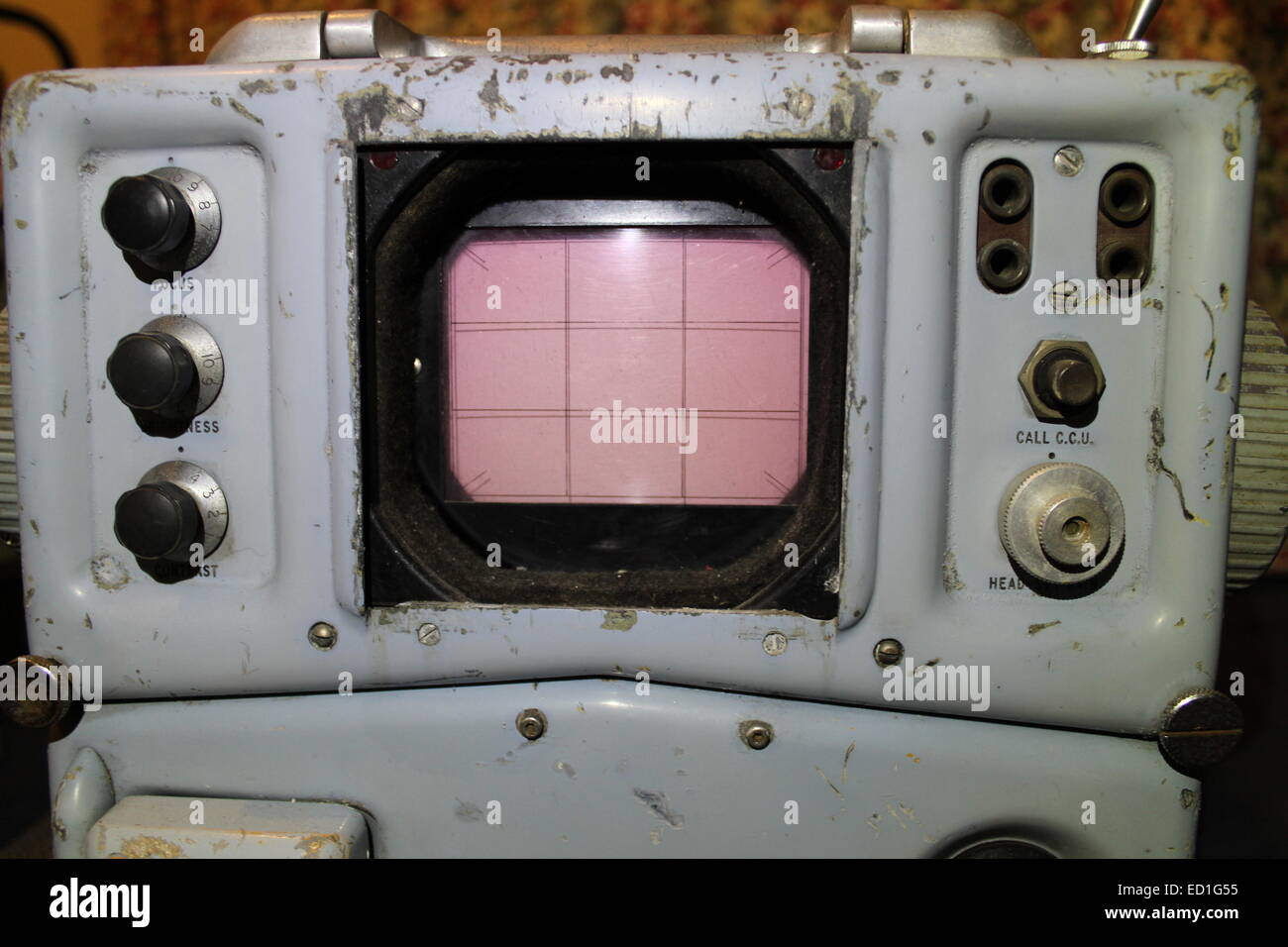 Viewfinder of a 1950s vintage PYE, image orthicon television camera ...