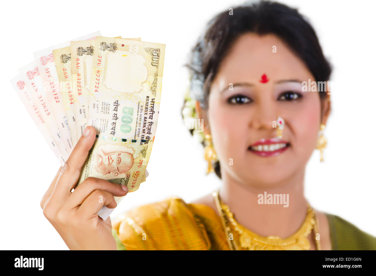 Indian money cash hands hi-res stock photography and images - Alamy