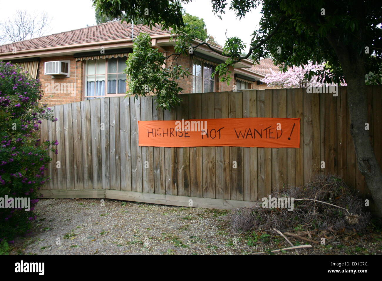 Protest Sign, Against High Rise Development, Boronia Australia Stock ...