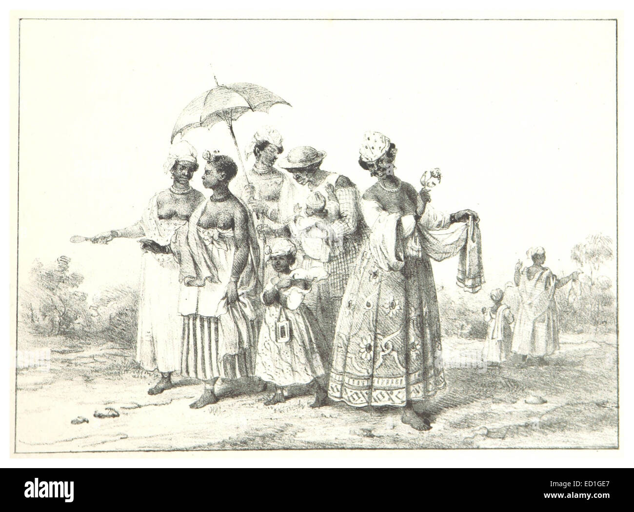 An illustration depicting the journey of slaves towards their ...