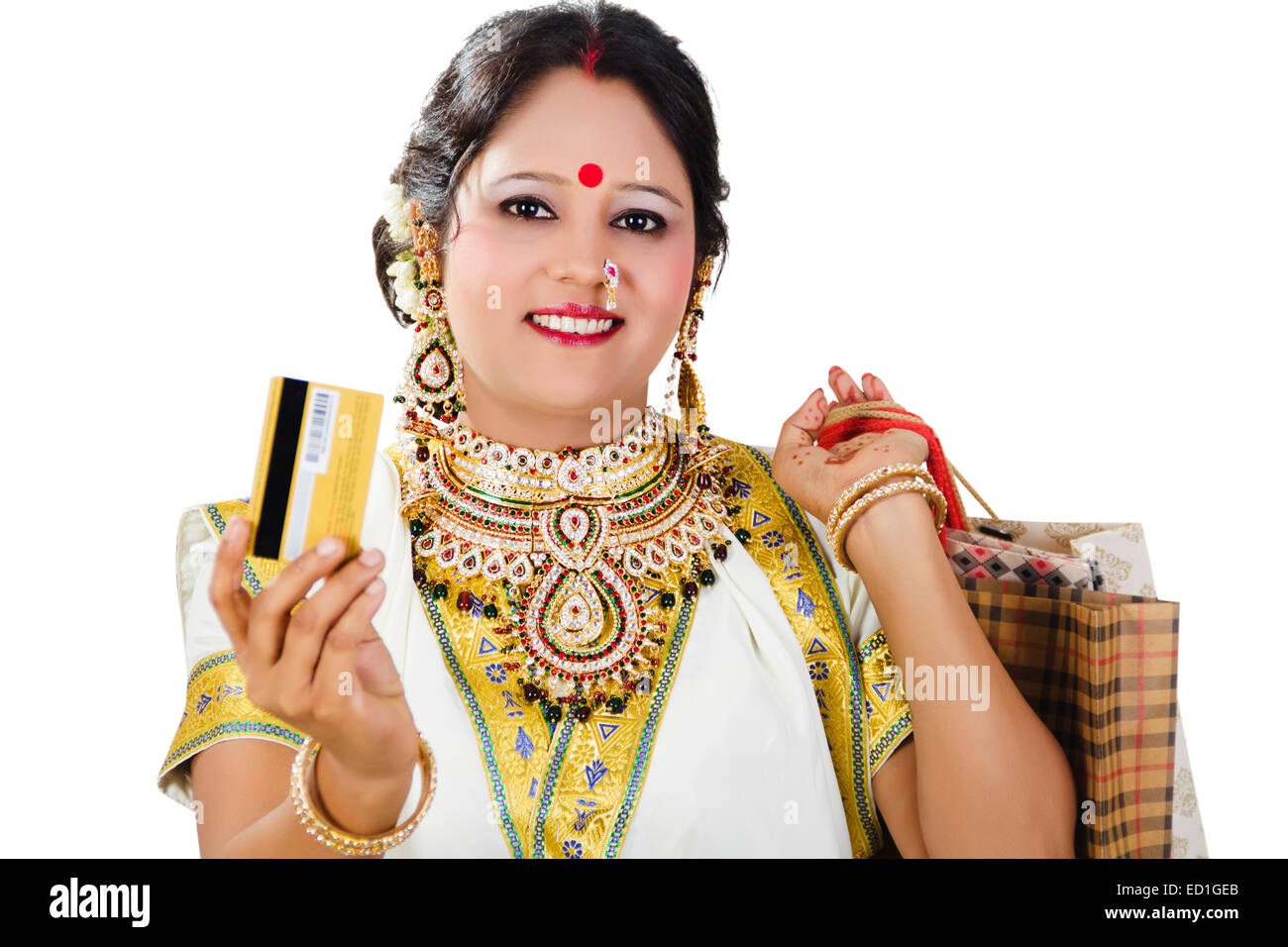 1 South indian Lady online shopping Stock Photo - Alamy