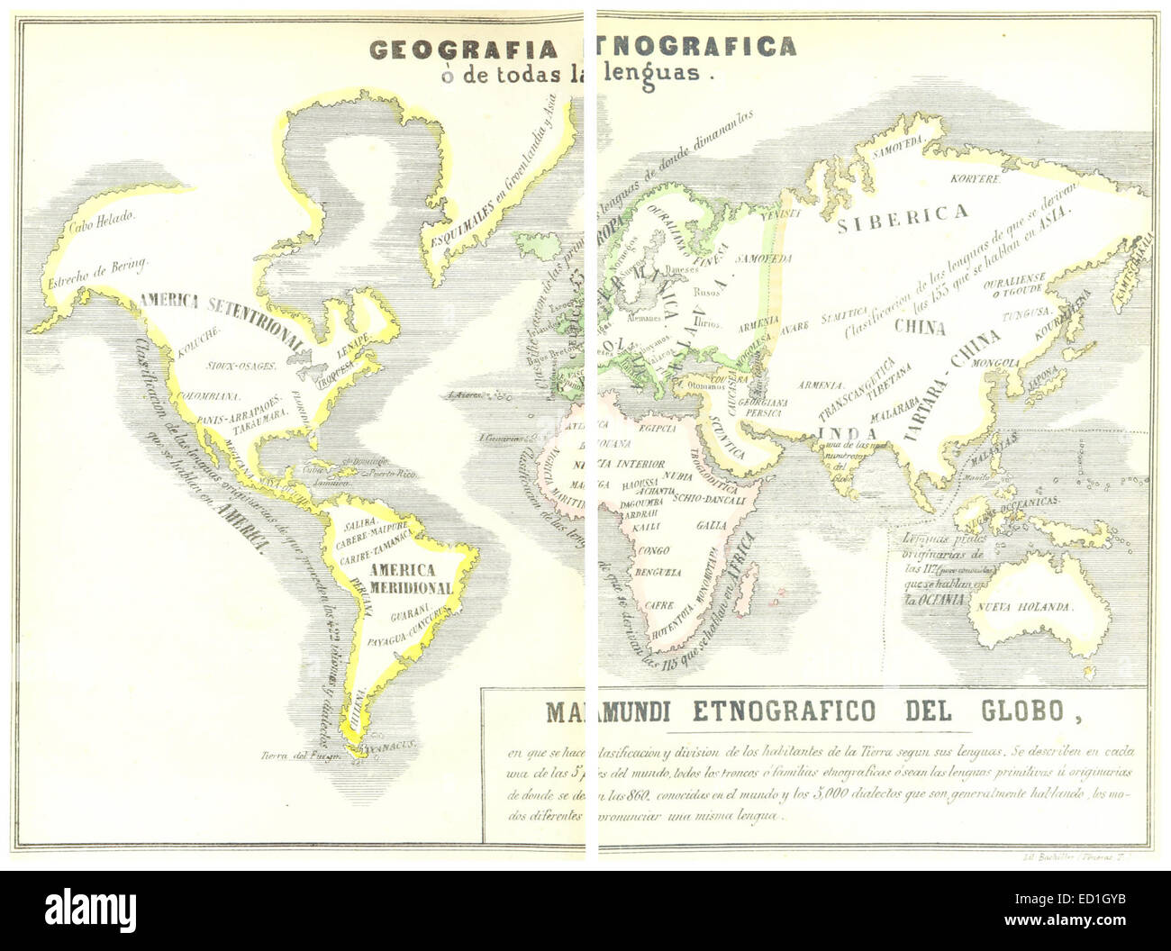 This 1857 ethnographic world map by T.V. provides a visual ...