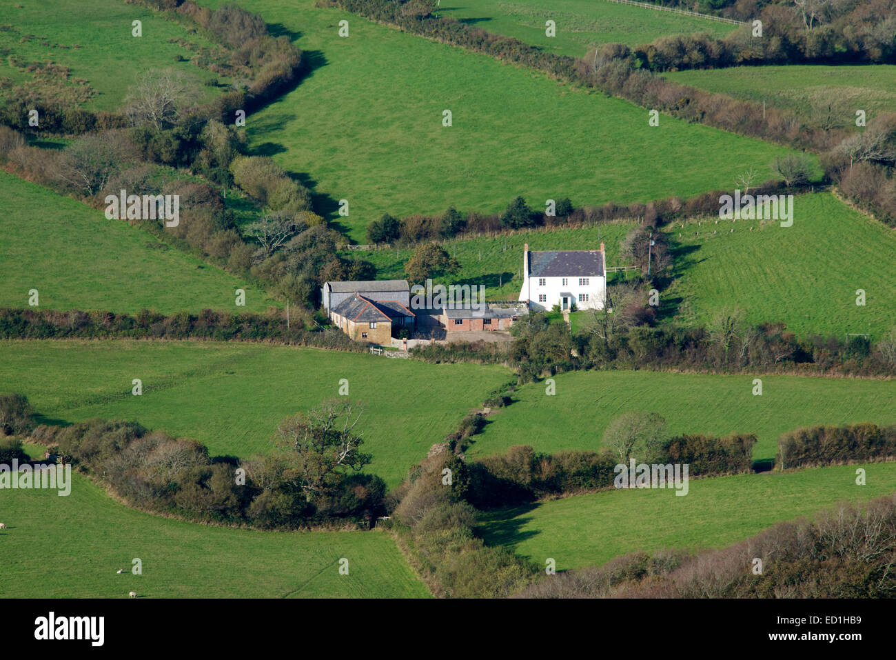 Small farmhouse East Devon England Stock Photo - Alamy