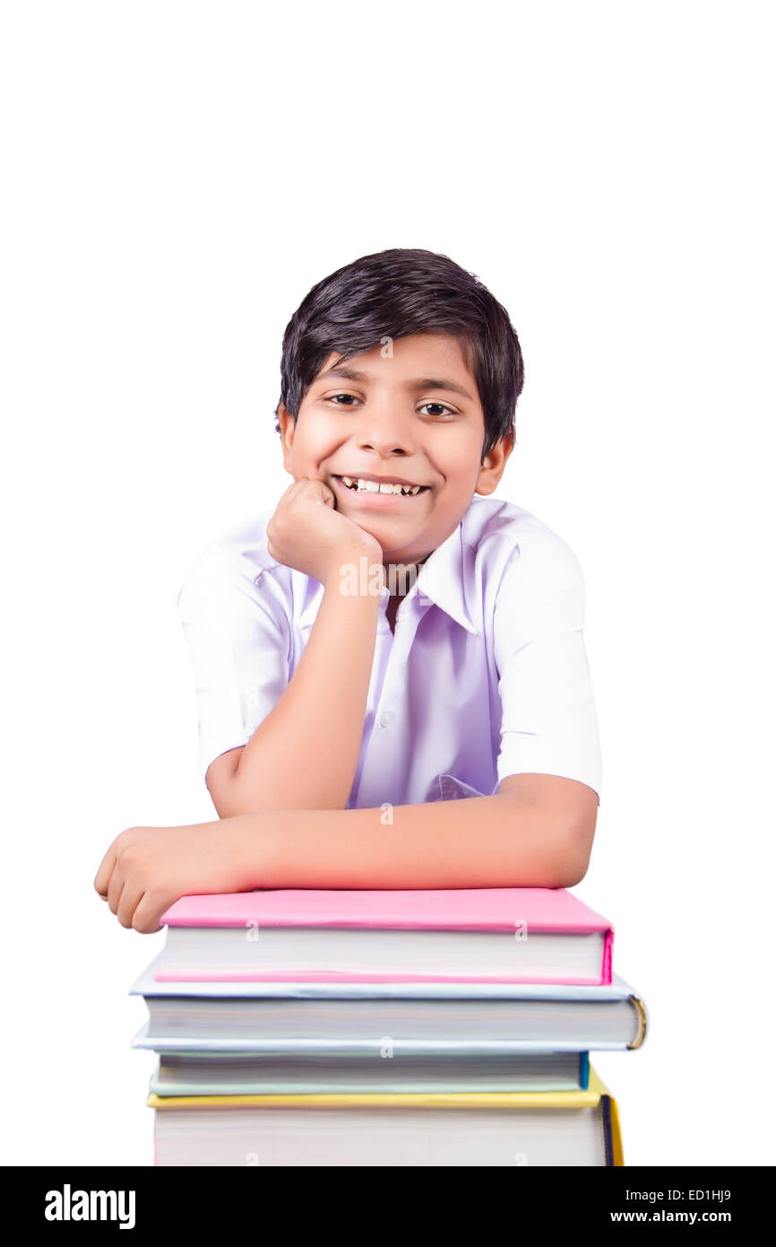 1 indian child boy student study Stock Photo - Alamy