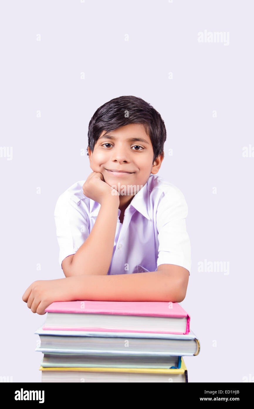 1 indian child boy student study Stock Photo - Alamy