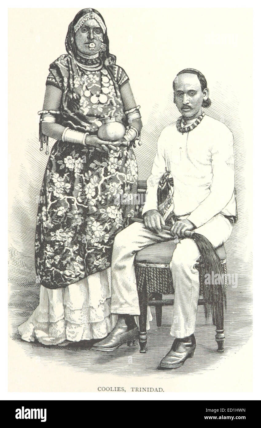 A historical image depicting the Coolies of Trinidad, focusing on the ...