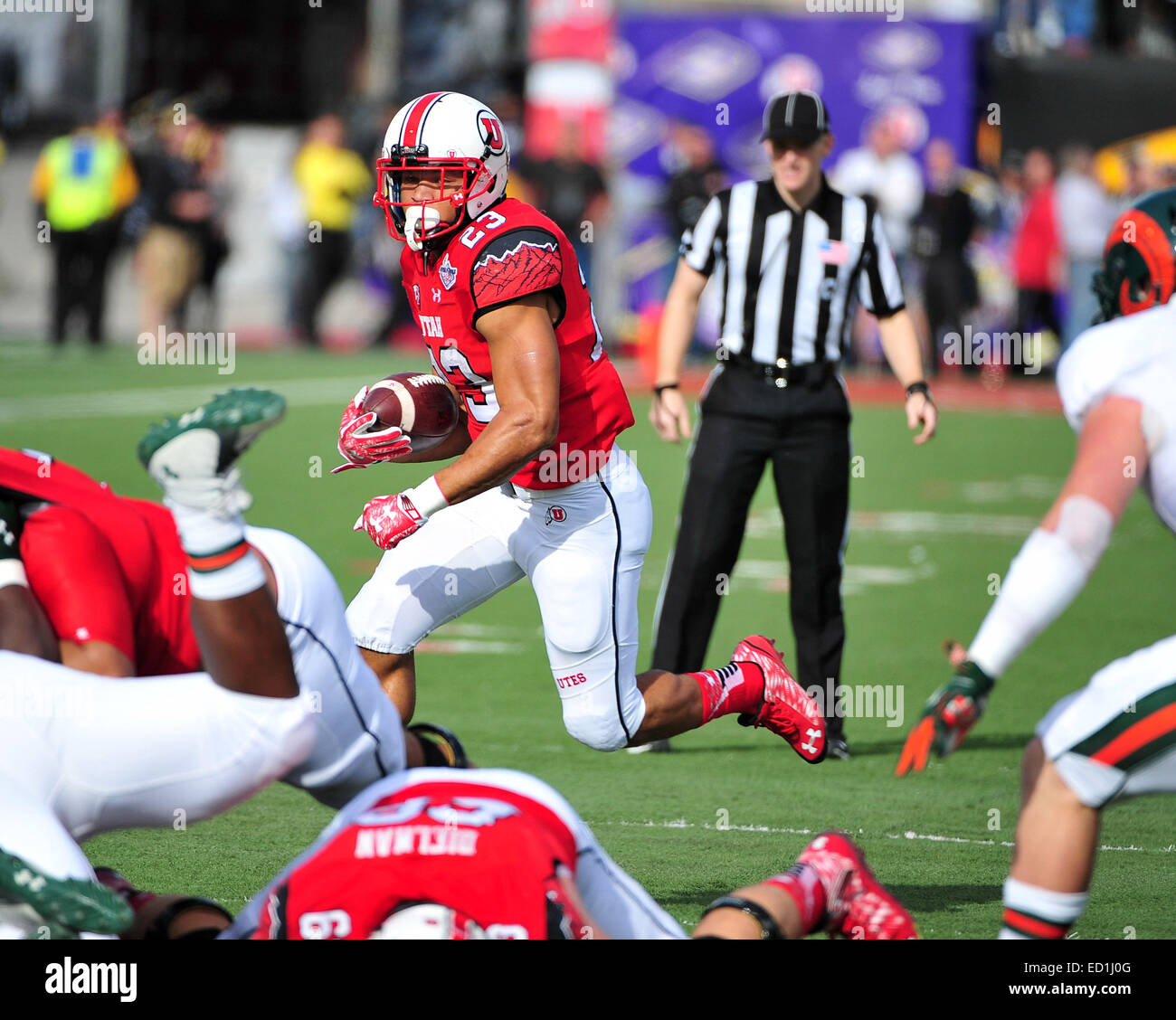 Las Vegas, NV, USA. 20th Dec, 2014. Devontae Booker#23 of Utah during ...
