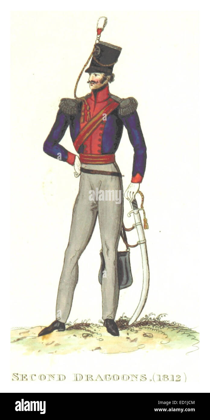 This illustration from 1812 depicts the uniform of the Second Dragons ...