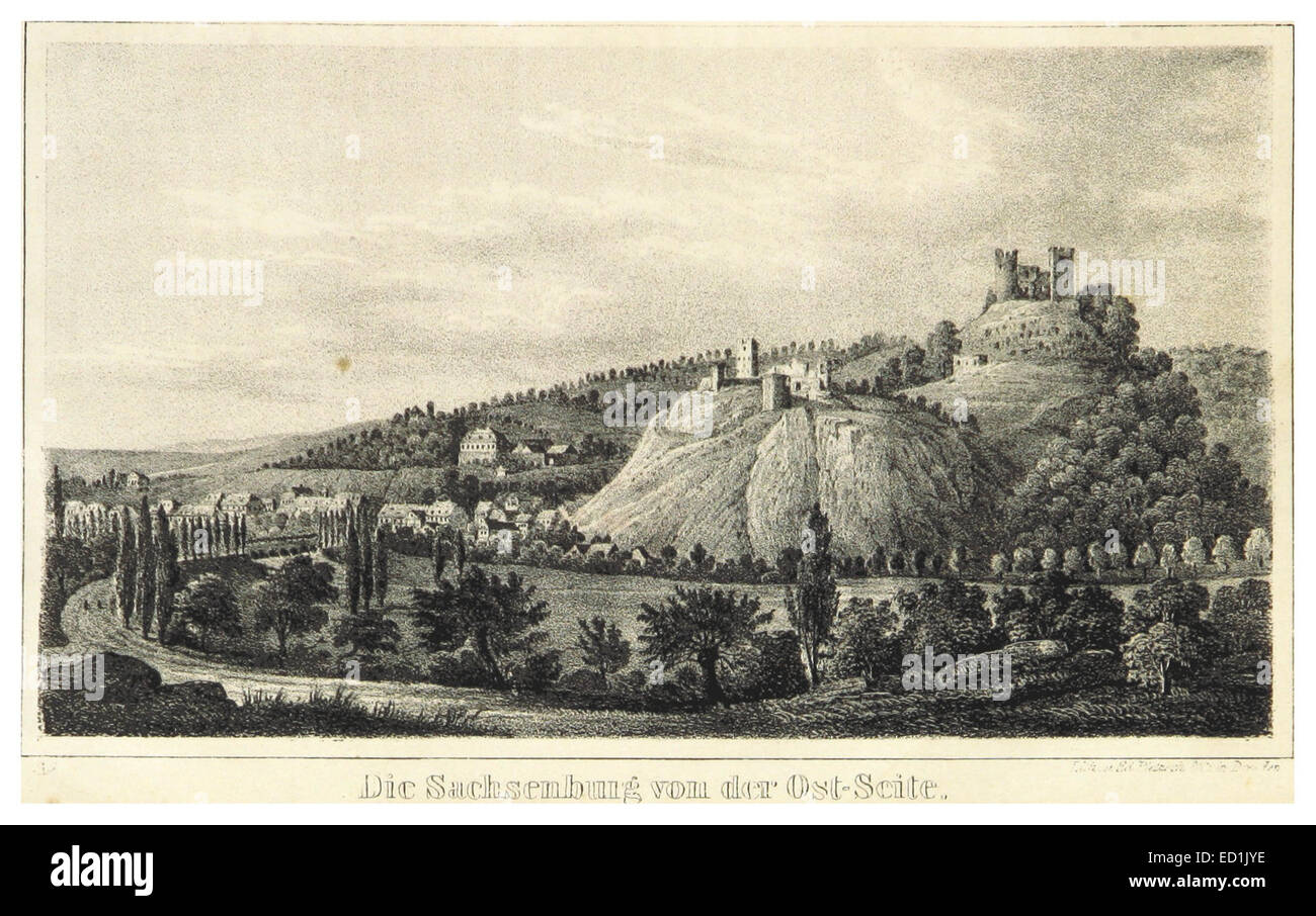 Page 57 from *V4* depicts Sachsenburgen, a region in Germany known for ...