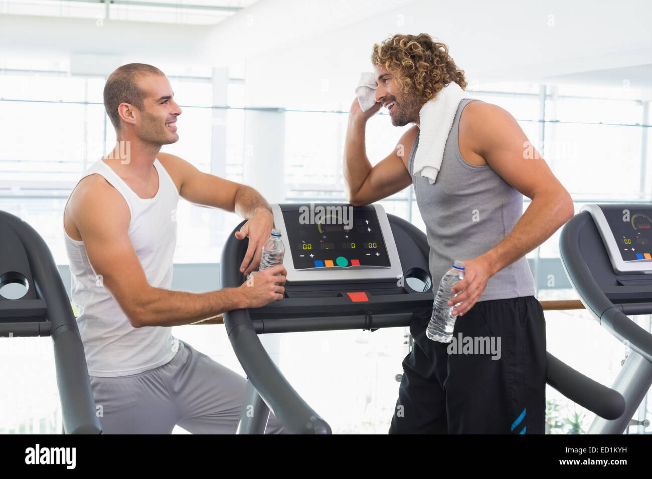 Friends talking in gym hi-res stock photography and images - Alamy