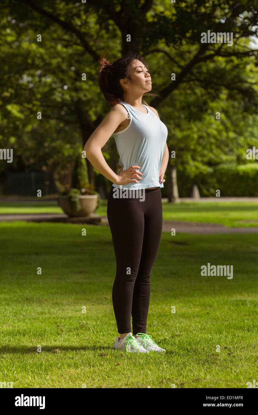 Woman standing side hi-res stock photography and images - Alamy