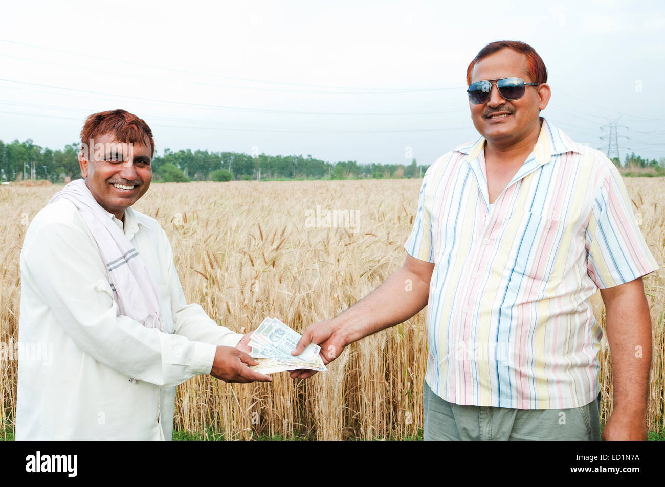 indian Village rural farmer Giving money Stock Photo - Alamy