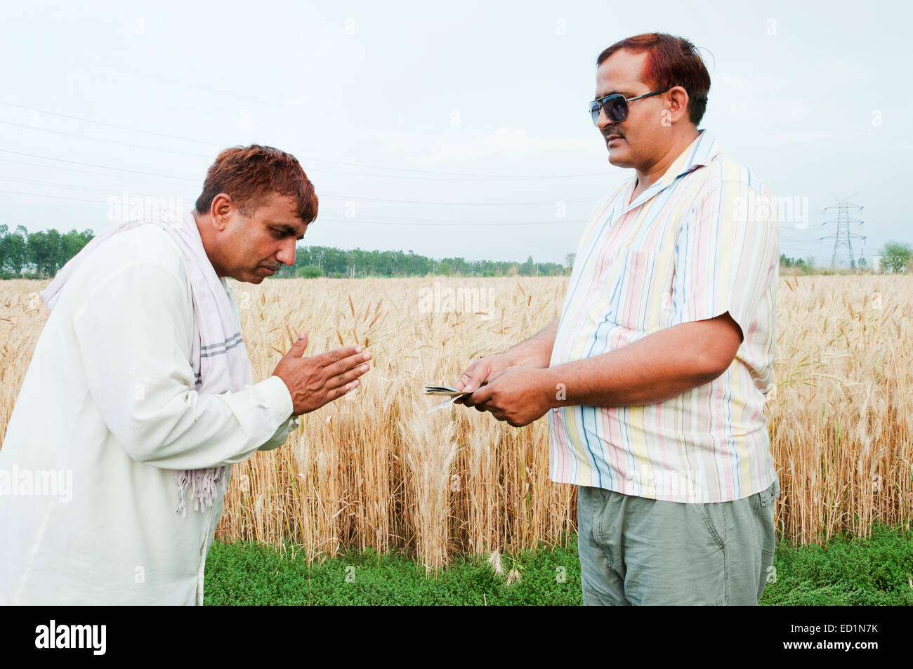 indian Village rural farmer Giving money Stock Photo - Alamy