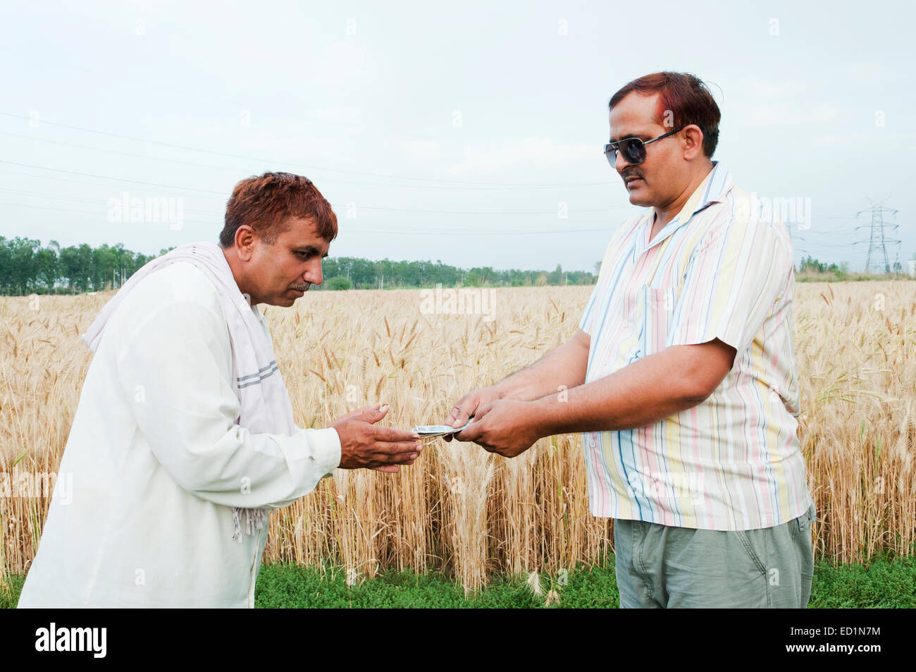 indian Village rural farmer Giving money Stock Photo - Alamy