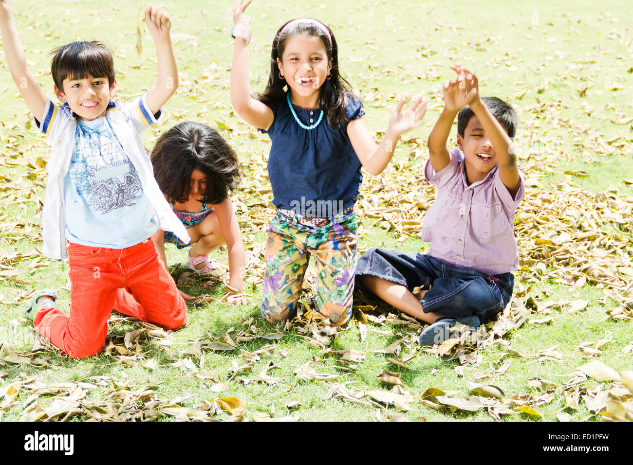 Indian Children Playing In The Park