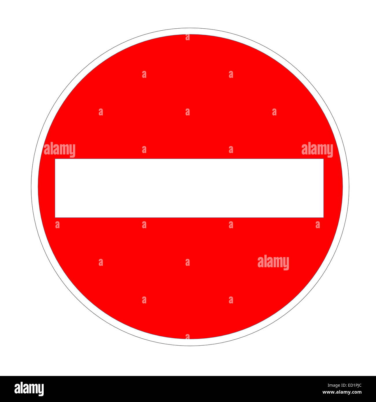 Red no entry sign isolated in white background Stock Photo - Alamy