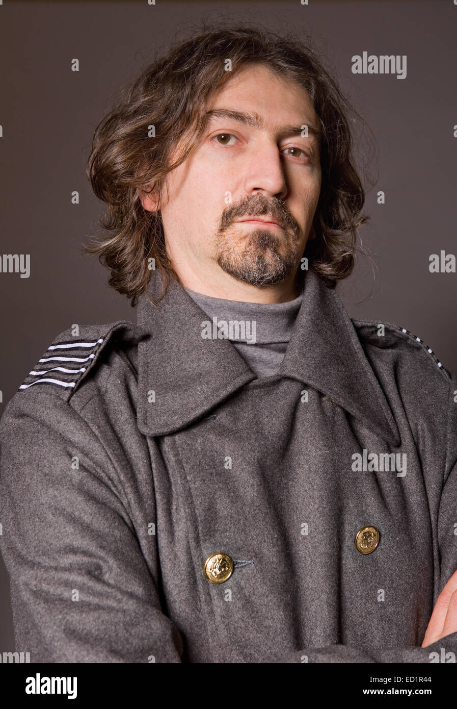 young man dressed as russian military, studio picture Stock Photo - Alamy