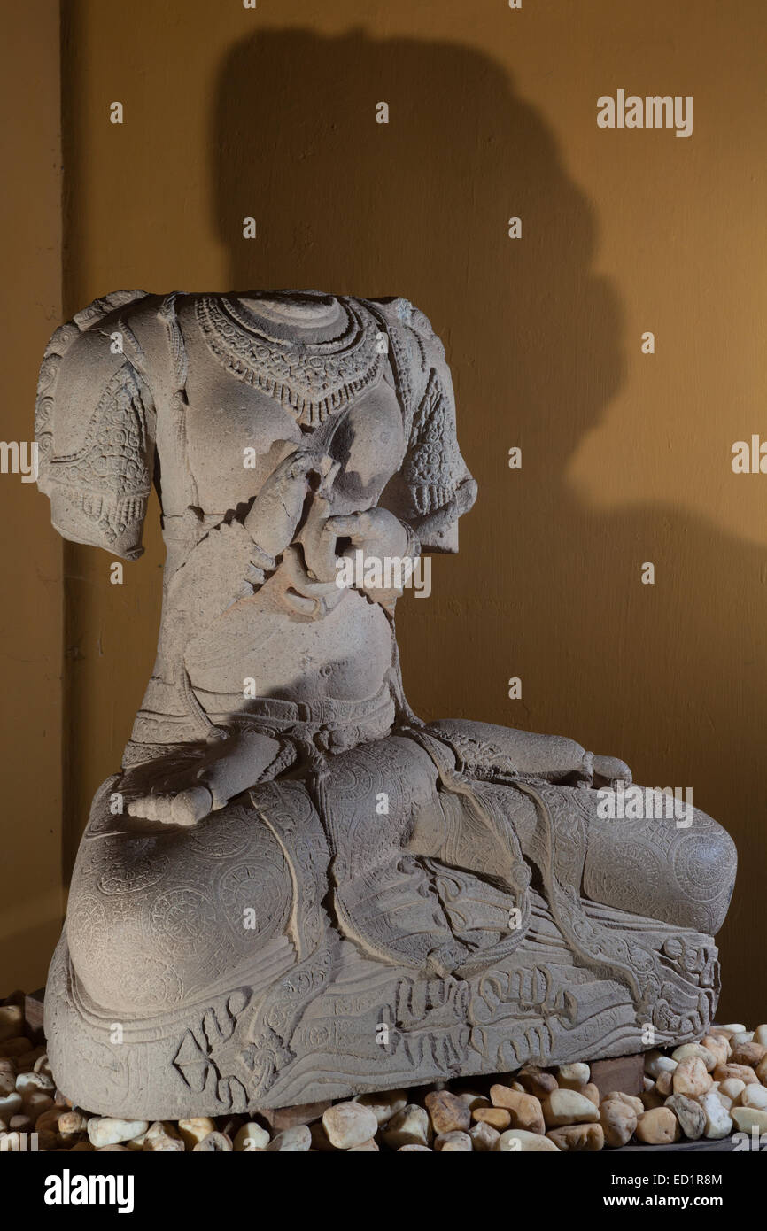 Prajnaparamita statue at Muara Jambi museum in Muaro Jambi village ...