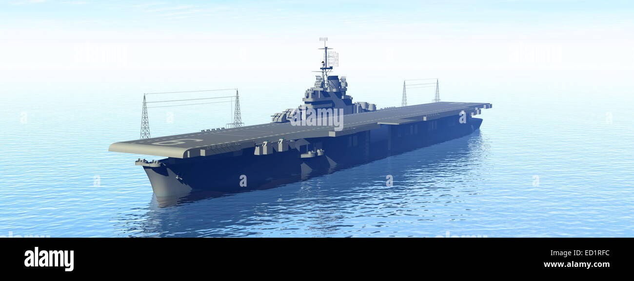 Aircraft carrier floating on the ocean and daylight Stock Photo - Alamy