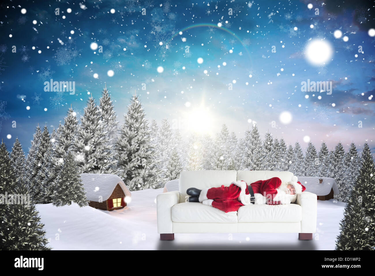 Father christmas in night sky hi-res stock photography and images - Alamy