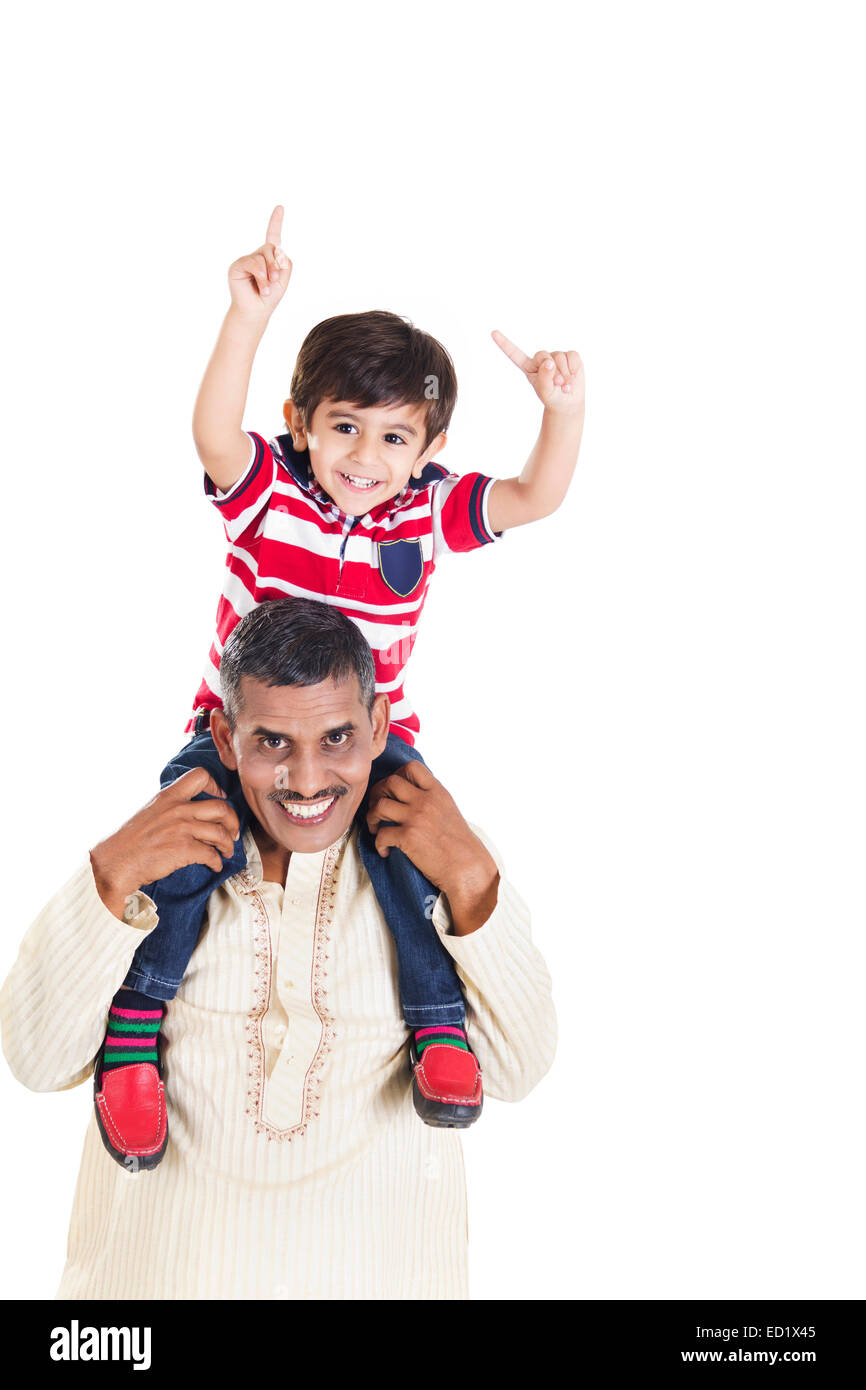indian grandfather and grandson fun Stock Photo - Alamy