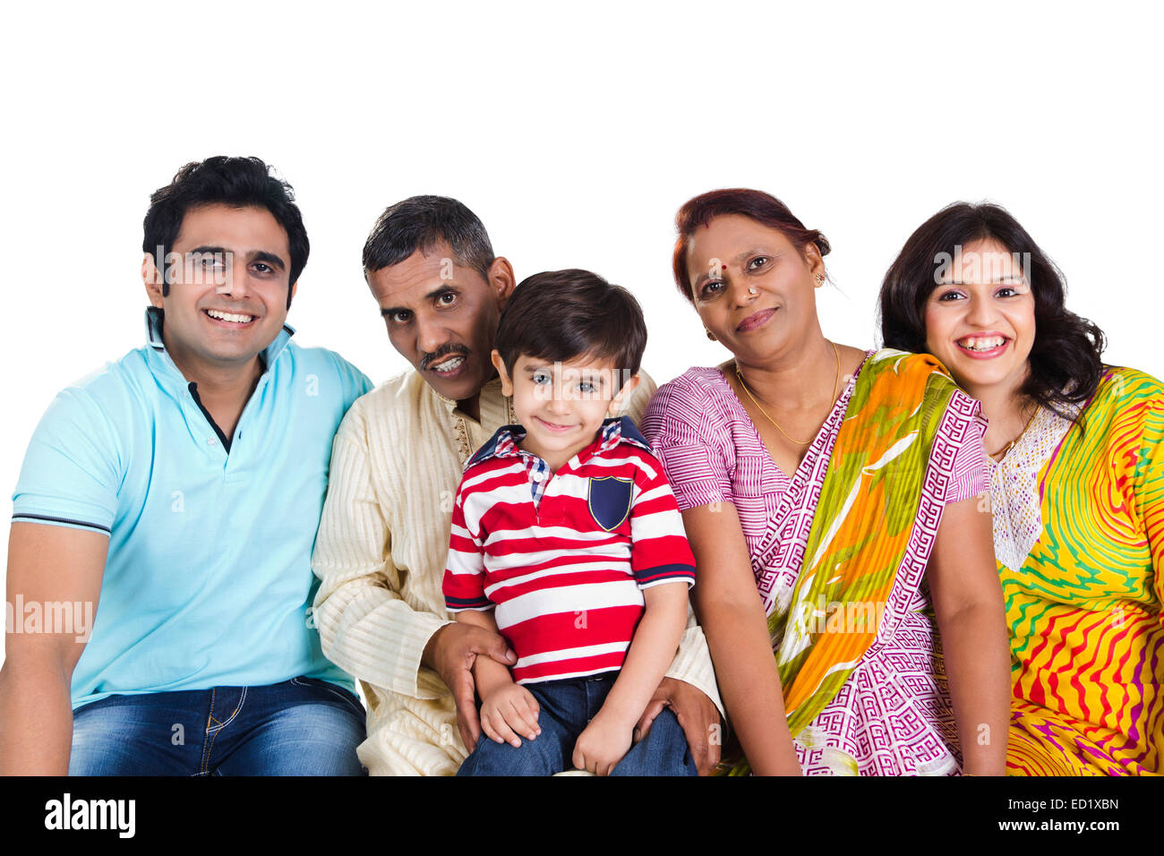 Indian joint family group happy hi-res stock photography and images - Alamy
