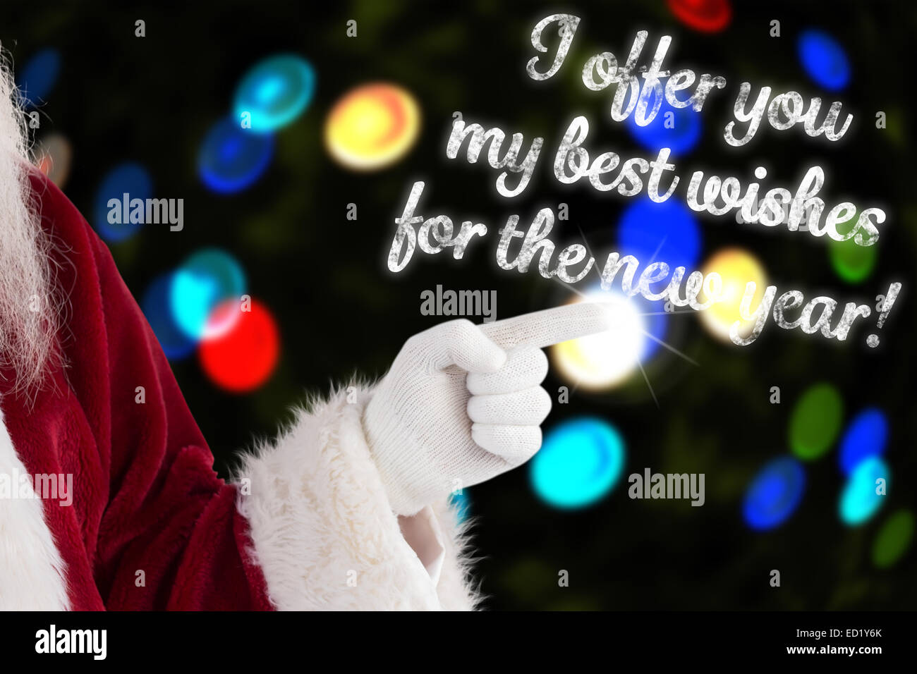 Composite image of santa claus points at something Stock Photo - Alamy