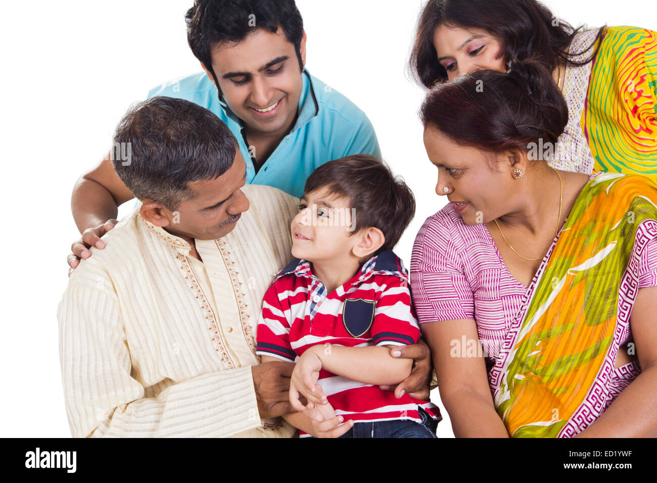 indian Joint Family group enjoy Stock Photo - Alamy