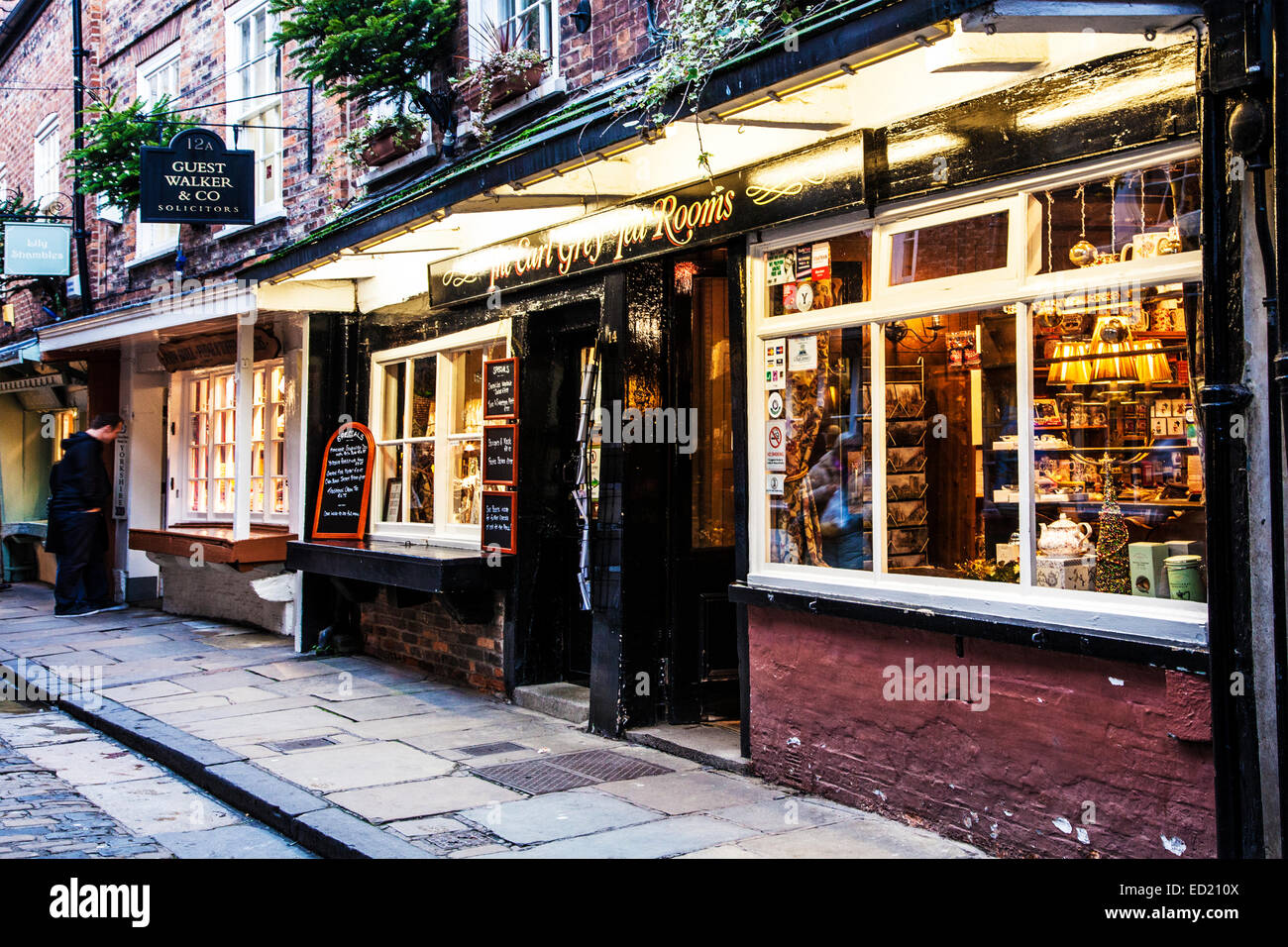 The Shambles, the historic, medieval street in the old city centre of ...