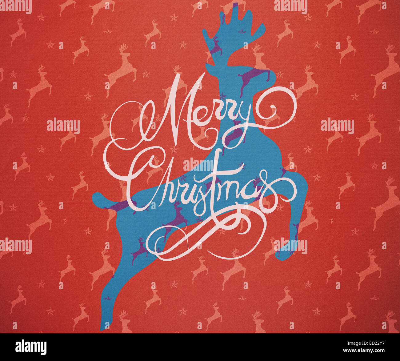 Composite image of reindeer running Stock Photo - Alamy