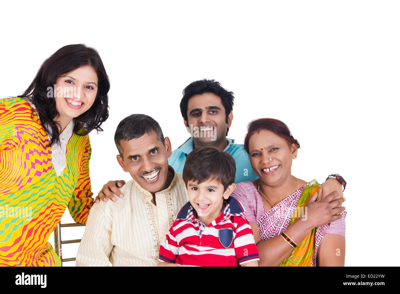 Indian joint family group happy hi-res stock photography and images - Alamy