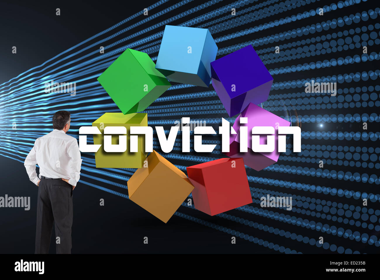 Composite image of mature businessman looking and considering Stock ...