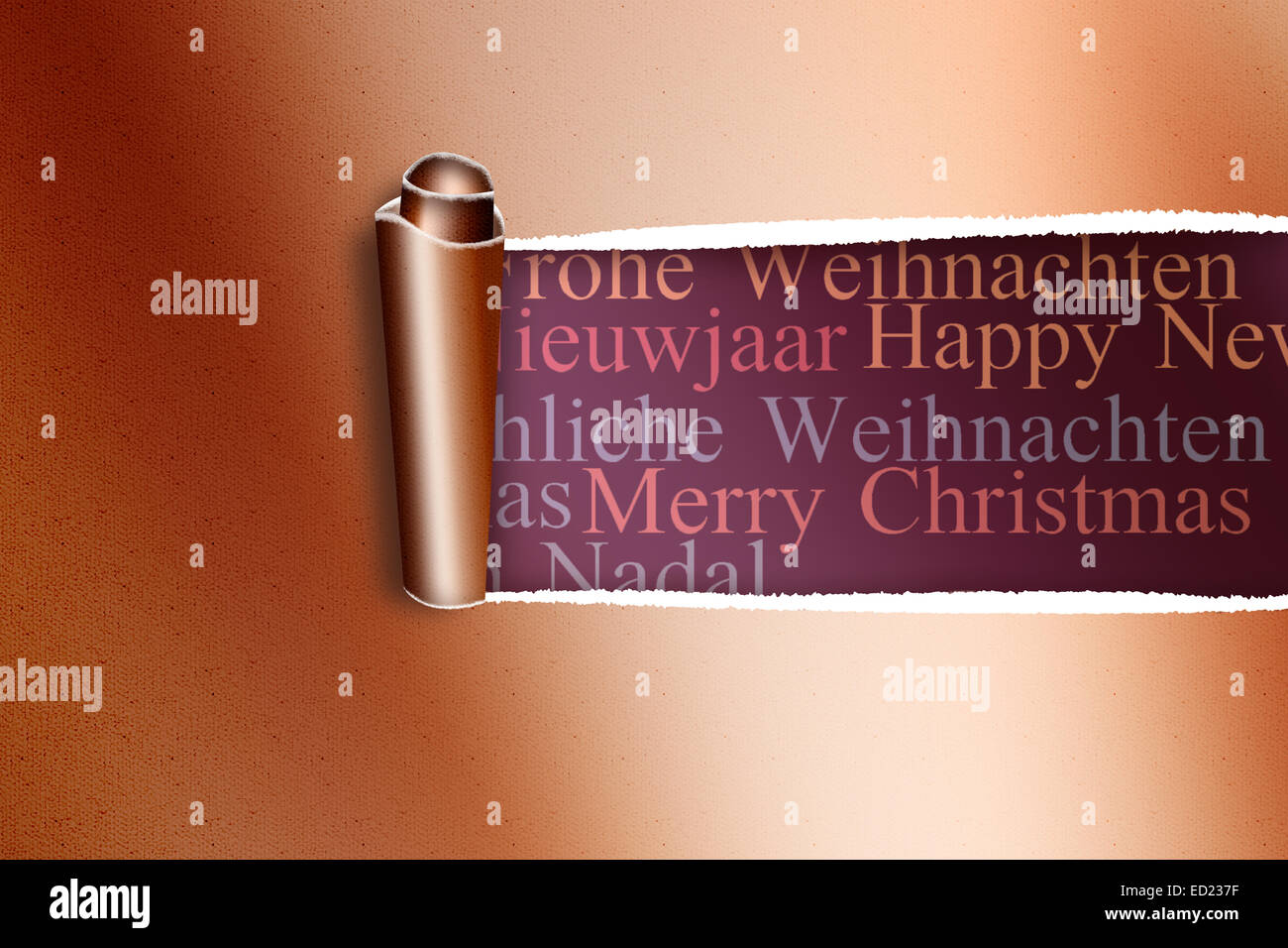 Composite image of rip in gold paper Stock Photo - Alamy