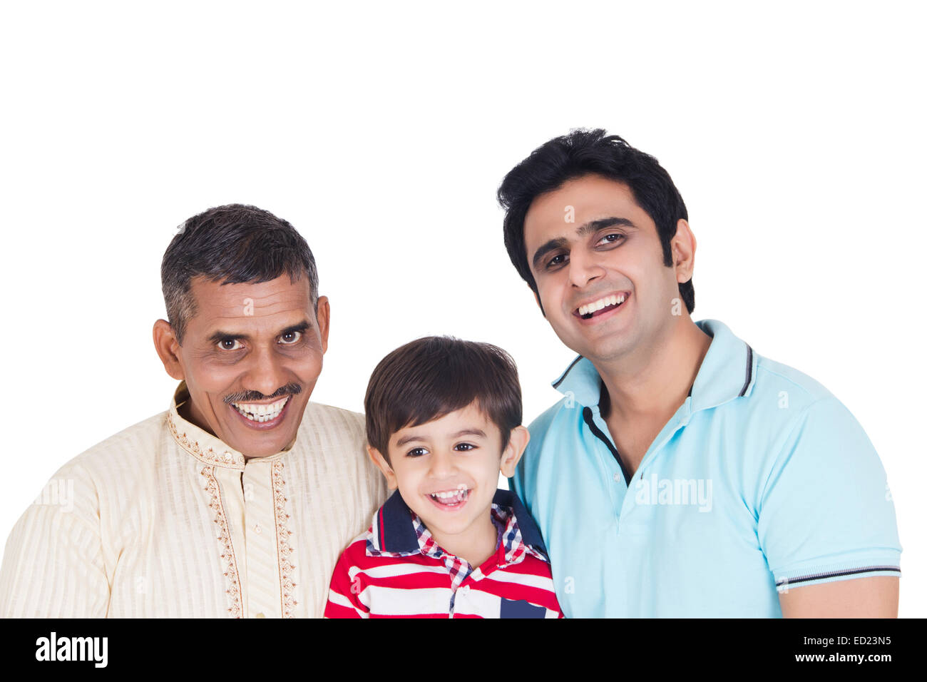 indian Grandfather and son child care Stock Photo - Alamy