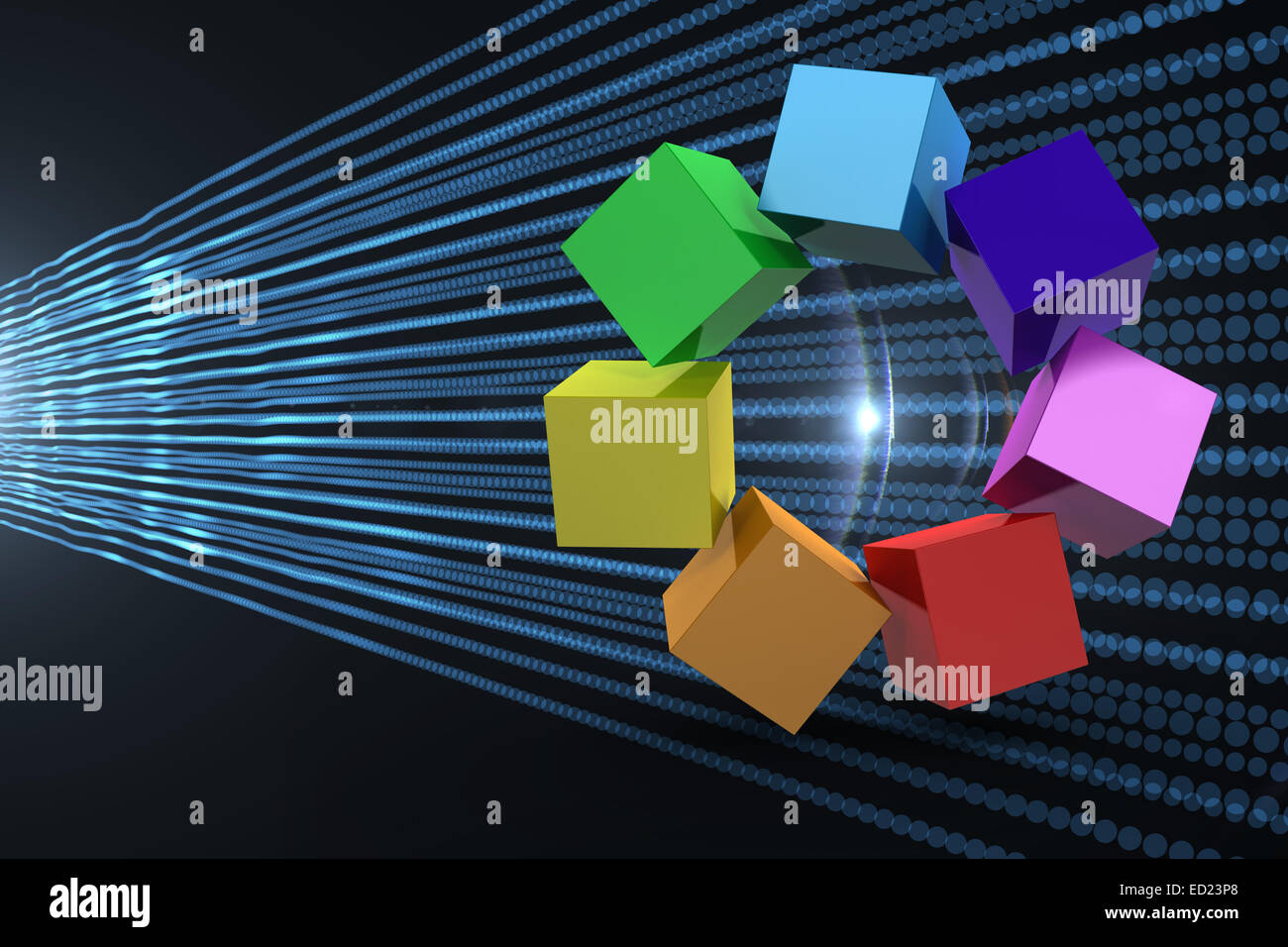 Composite image of 3d colourful cubes in a circle Stock Photo - Alamy