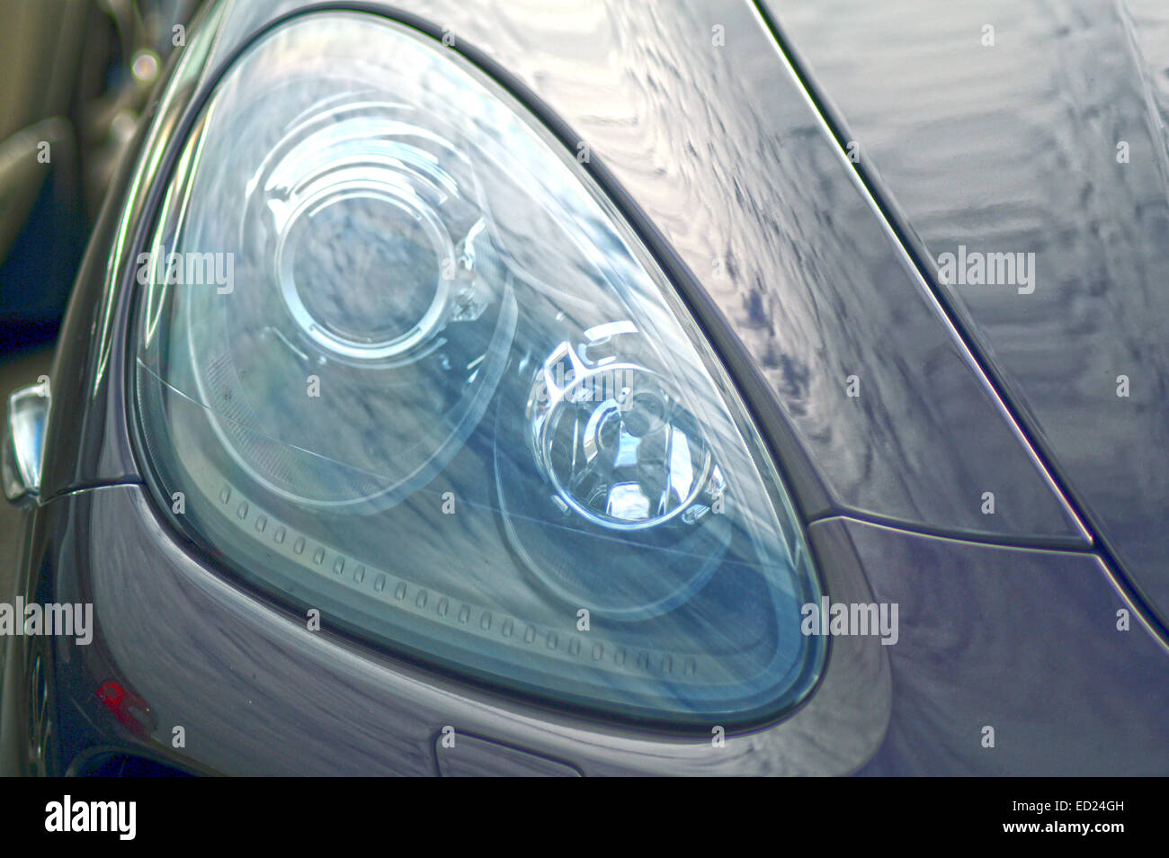 Headlight car premium. Reflection Stock Photo - Alamy