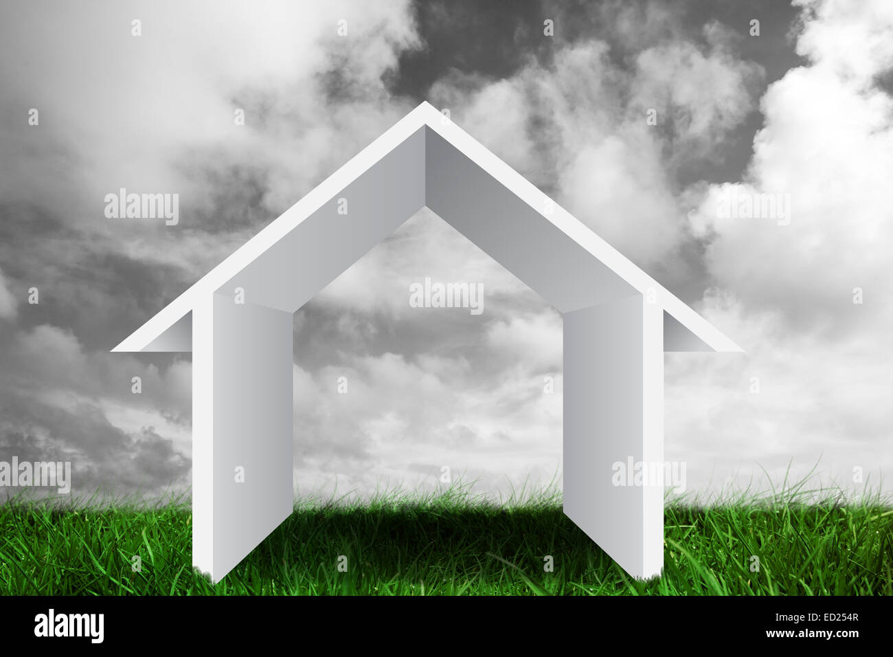 Composite image of house outline Stock Photo - Alamy