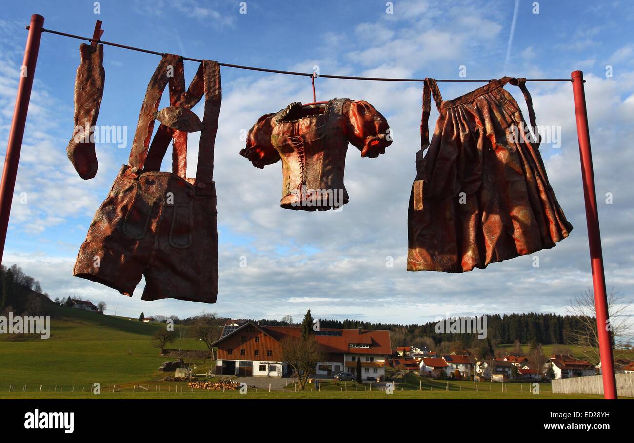 Clothes On Clothesline Art