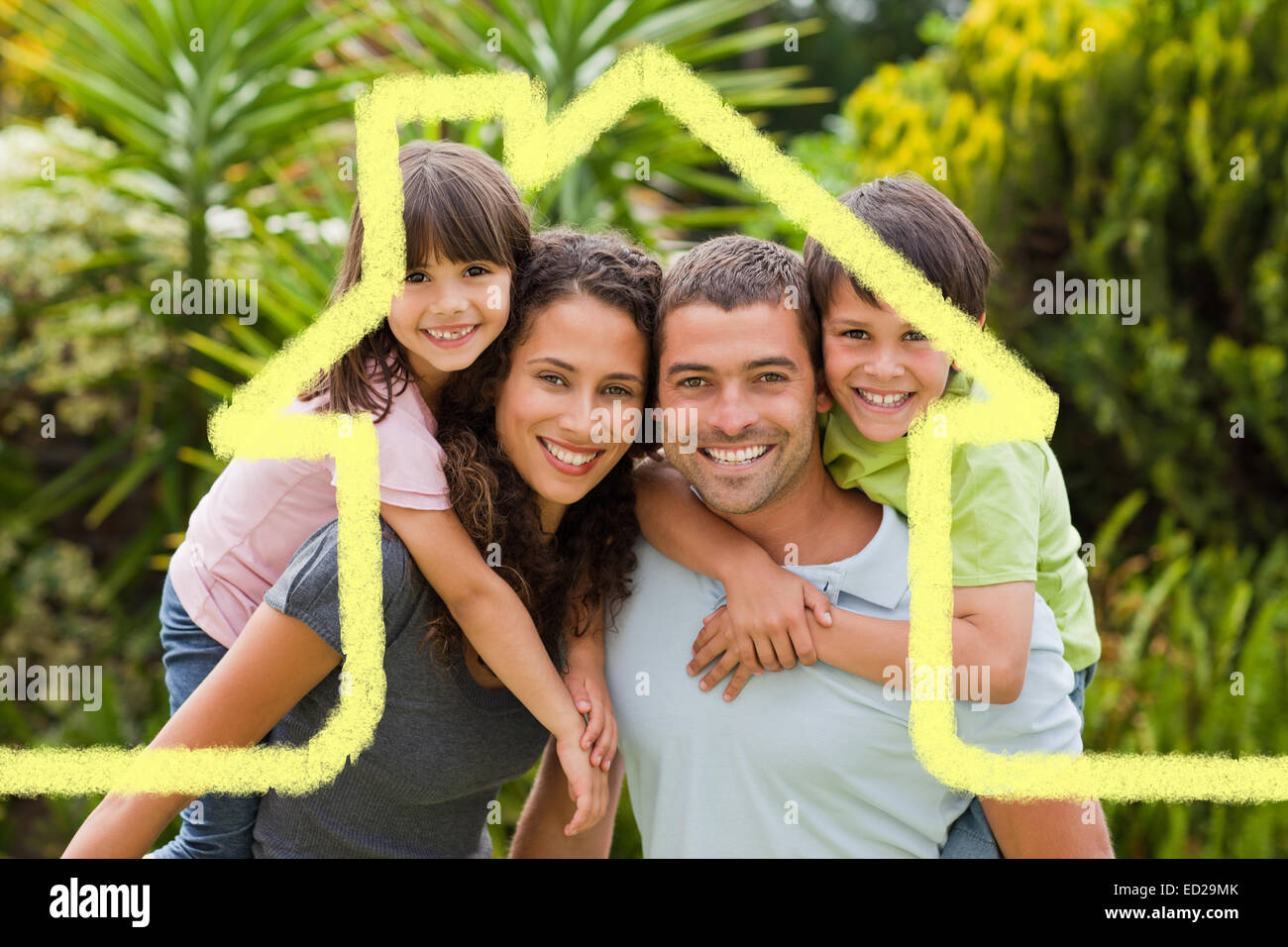 Composite image of house outline Stock Photo - Alamy