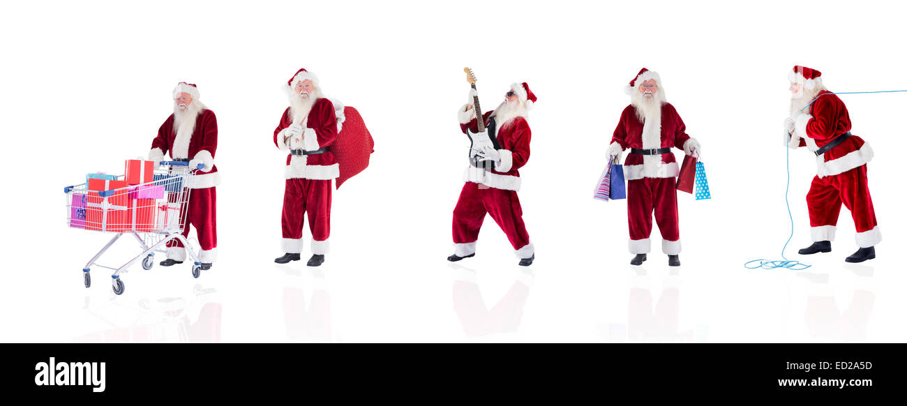 Composite image of different santas Stock Photo - Alamy
