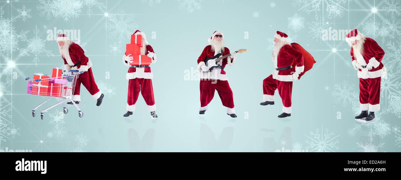 Composite image of different santas Stock Photo - Alamy