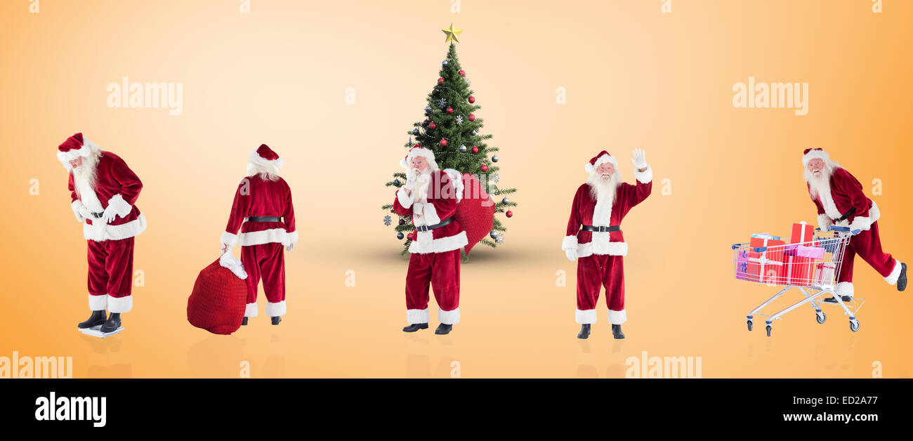 Composite image of different santas Stock Photo - Alamy