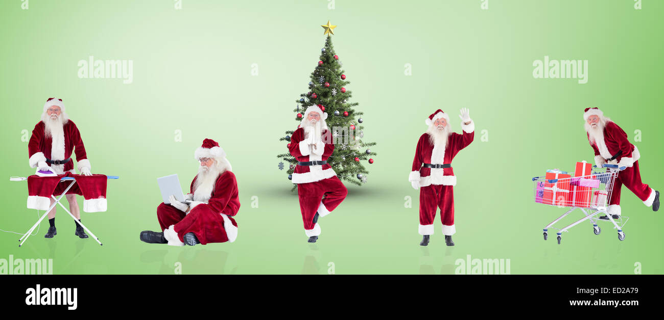 Composite image of different santas Stock Photo - Alamy