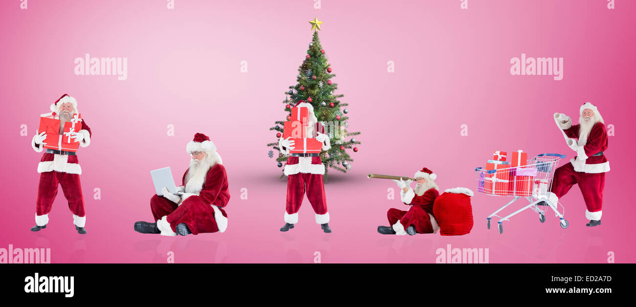 Composite image of different santas Stock Photo - Alamy