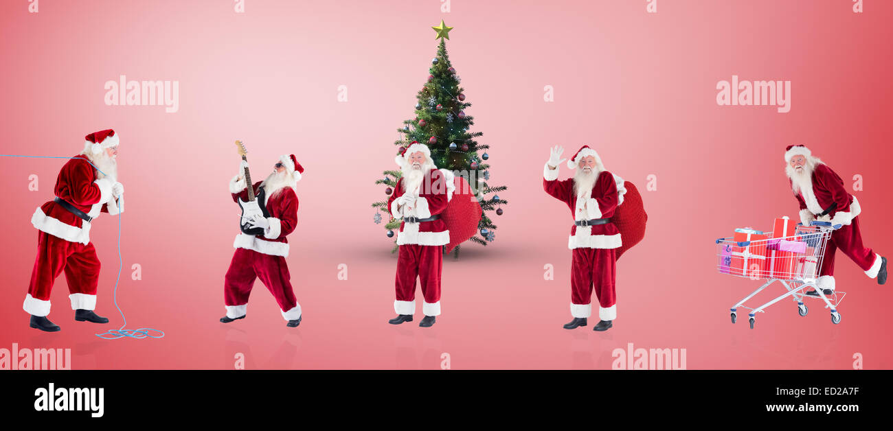 Composite image of different santas Stock Photo - Alamy