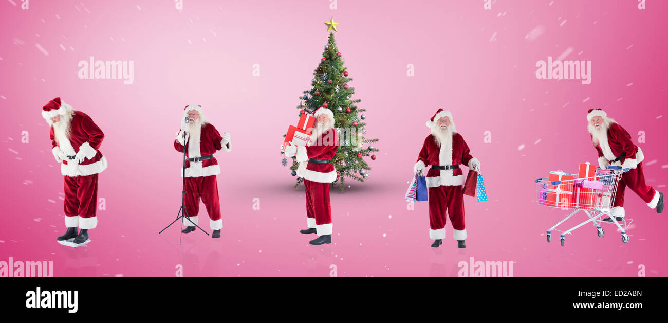 Composite image of different santas Stock Photo - Alamy
