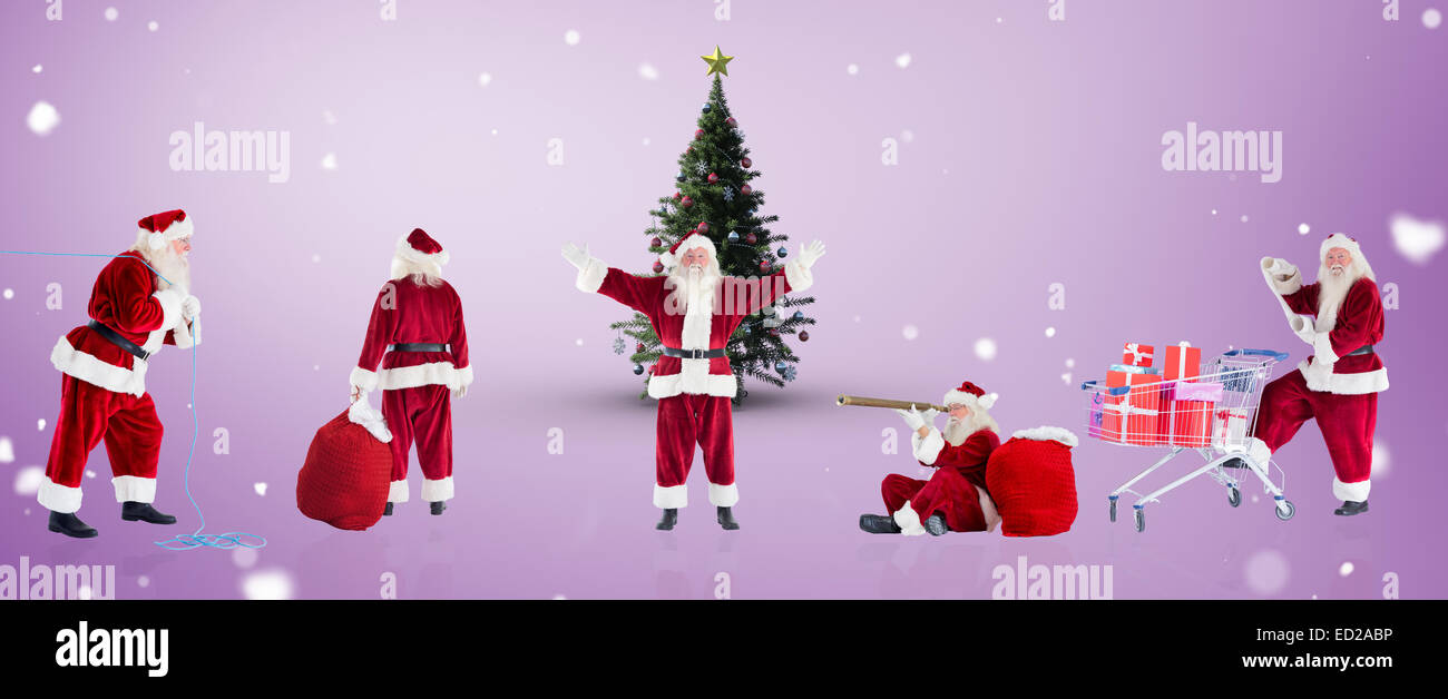 Composite image of different santas Stock Photo - Alamy