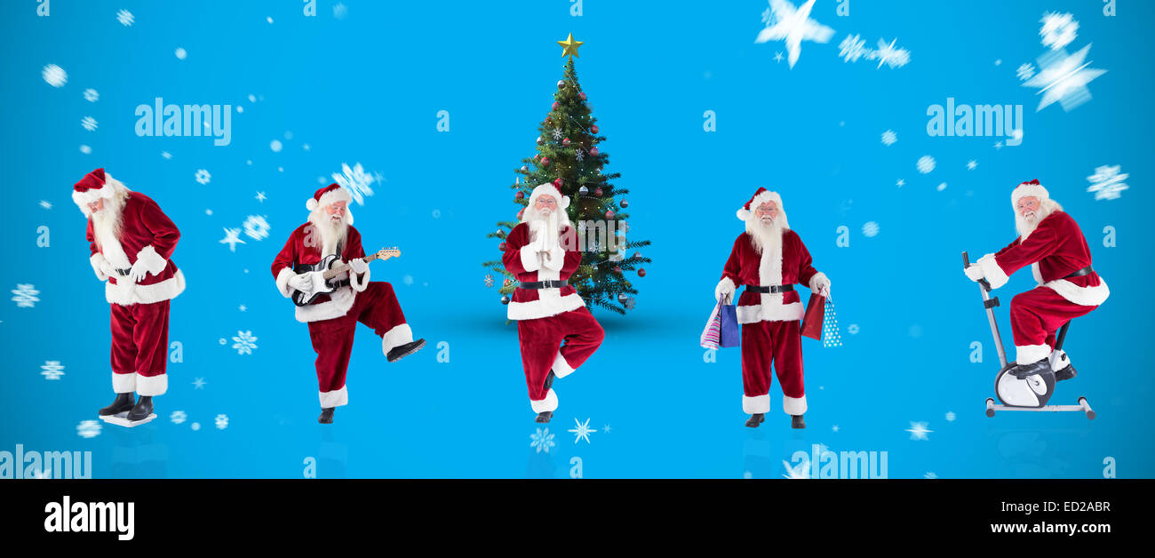 Composite image of different santas Stock Photo - Alamy
