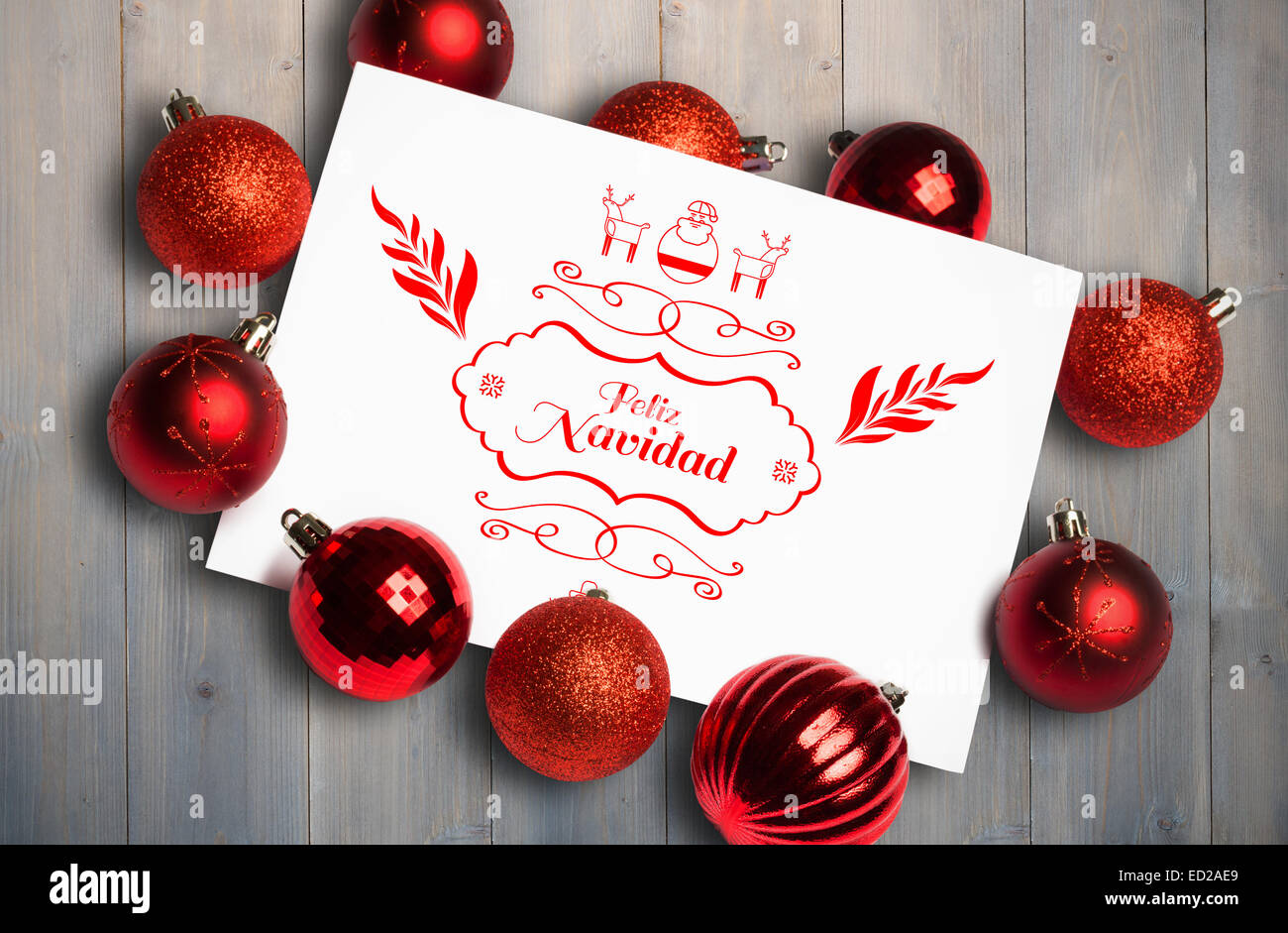 Composite image of feliz navidad message Stock Photo - Alamy